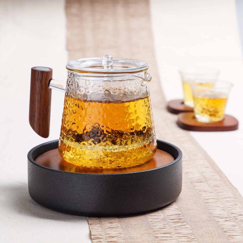 Small Glass Teapot - Hammer Impression Infuser Teapot (400ml) – EILONG®