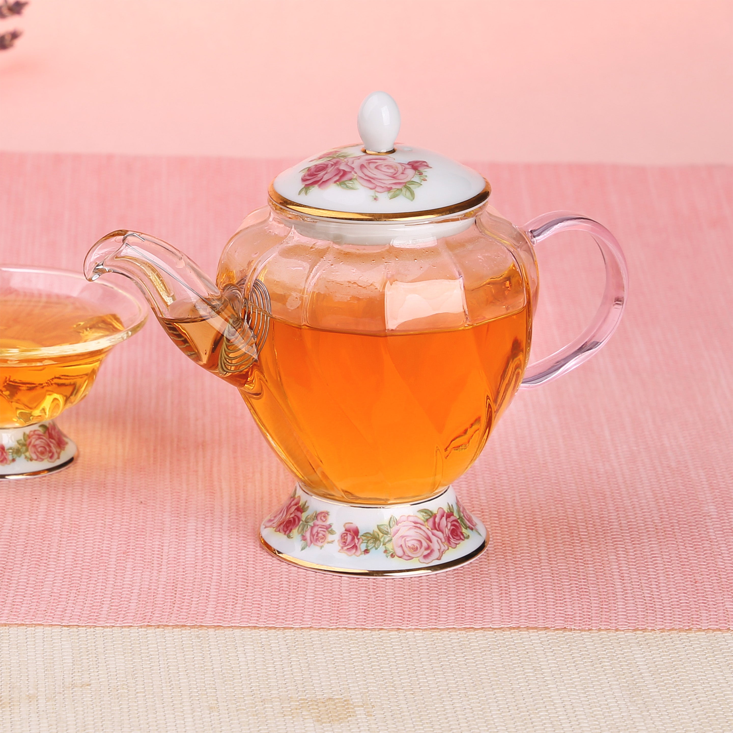 Clear Glass Teapot - Fusion Rose Chinese Teapot – EILONG®