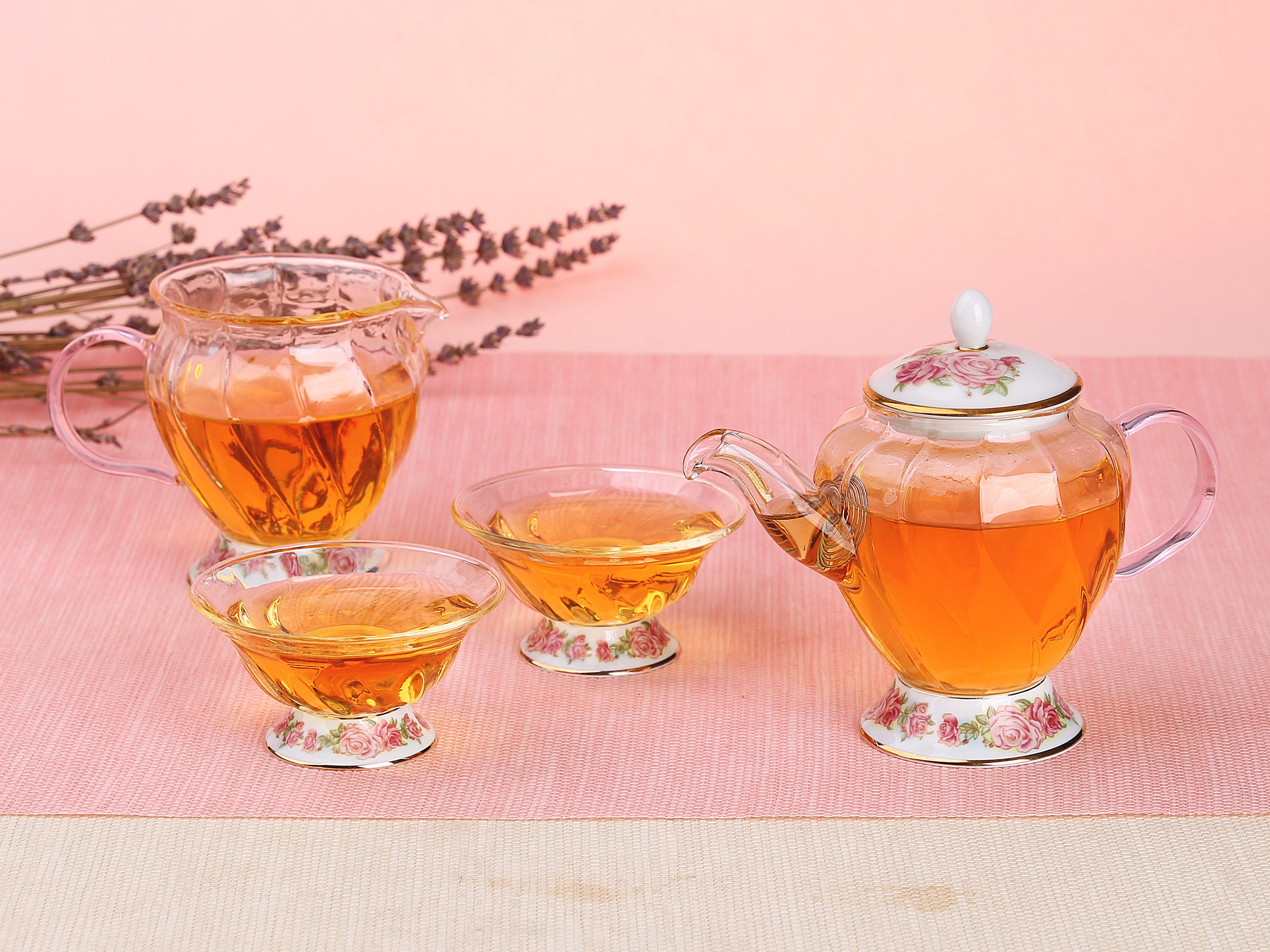 Clear Glass Teapot - Fusion Rose Chinese Teapot – EILONG®